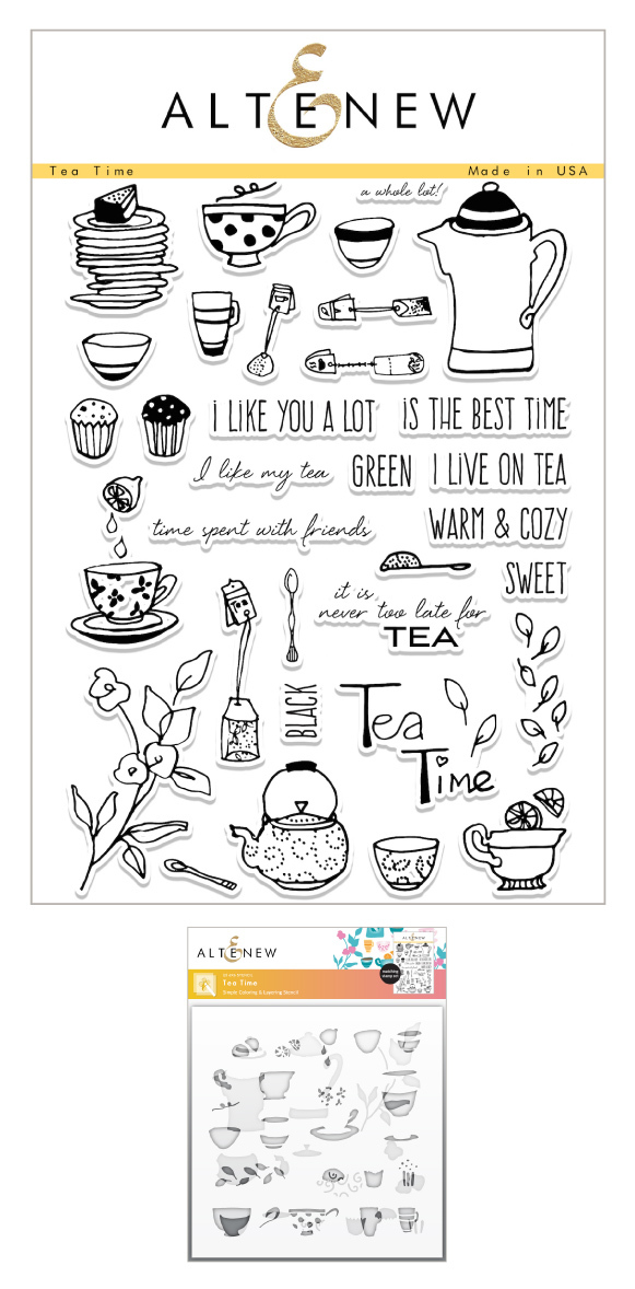 Altenew Tea Time Stamp & Stencil Bundle