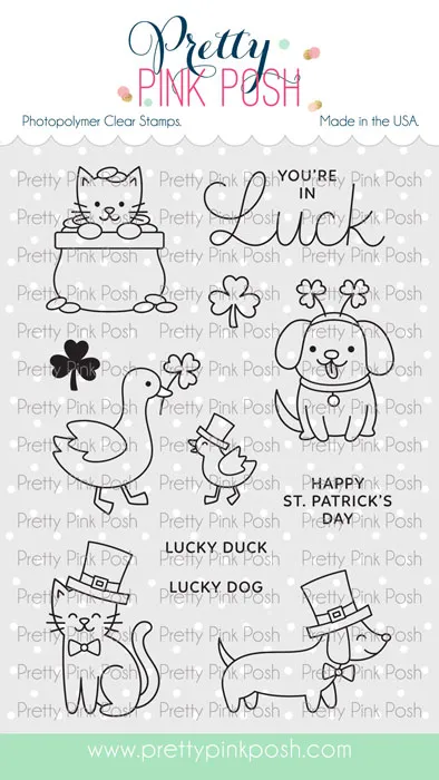 Pretty Pink Posh Lucky Animals Stamp Set
