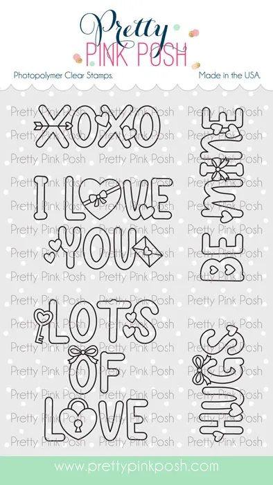 Pretty Pink Posh Valentine Word Scenes Stamp Set