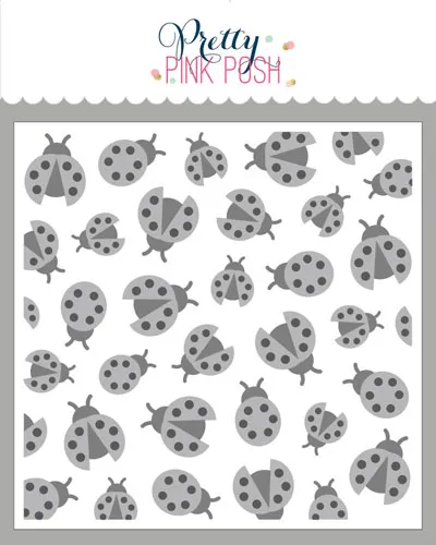 Pretty Pink Posh Layered Ladybugs Stencils 3pc
